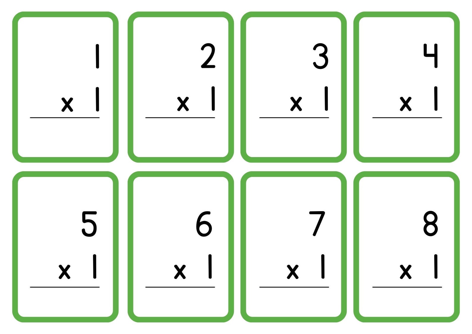 Multiplication Flashcard Set, 1x1 to 10x10 Educational Math Tool ...