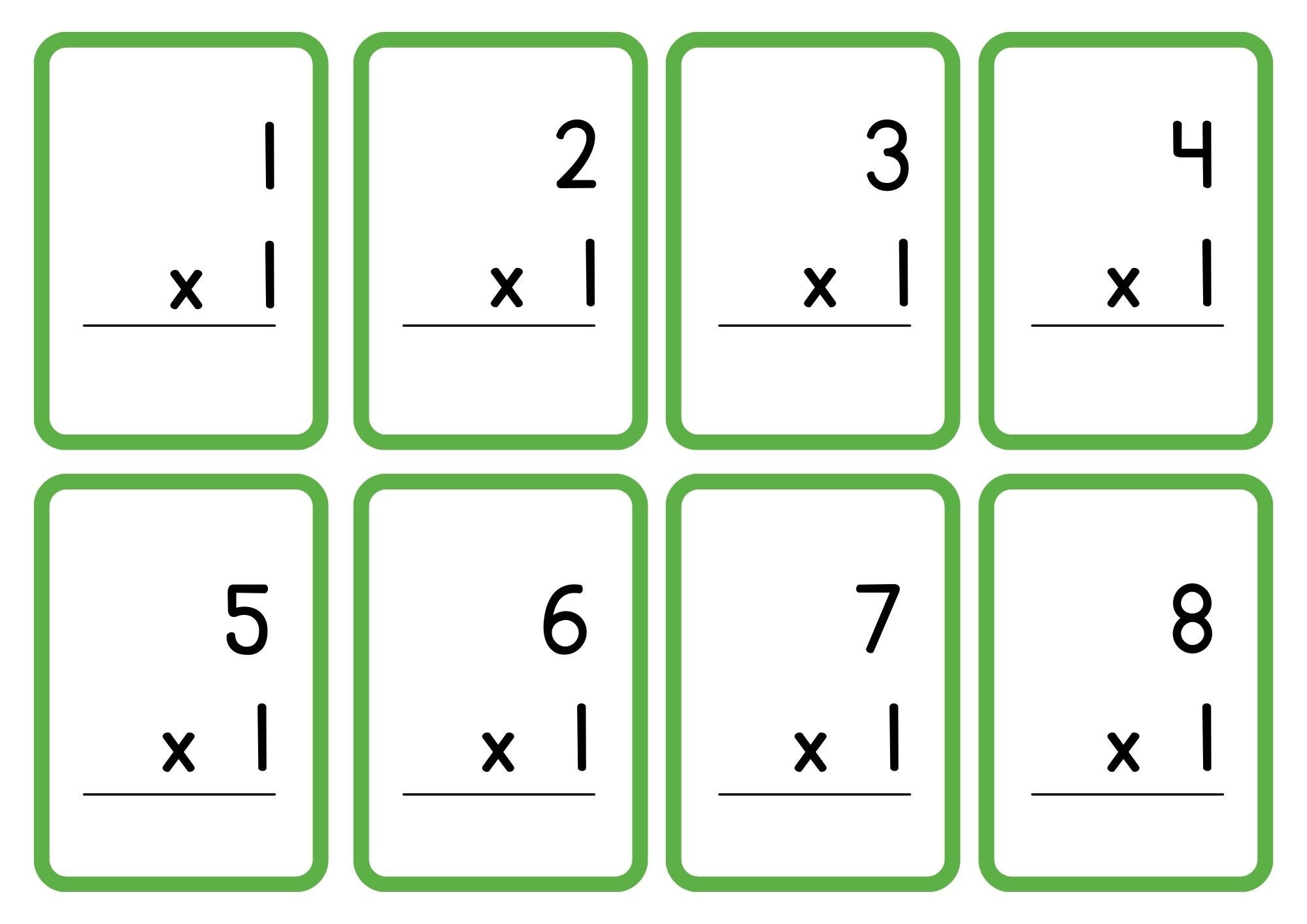 Multiplication Flashcard Set, 1x1 to 10x10 Educational Math Tool ...