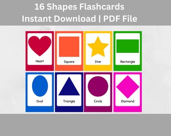 Printable Shapes Flashcards - Etsy