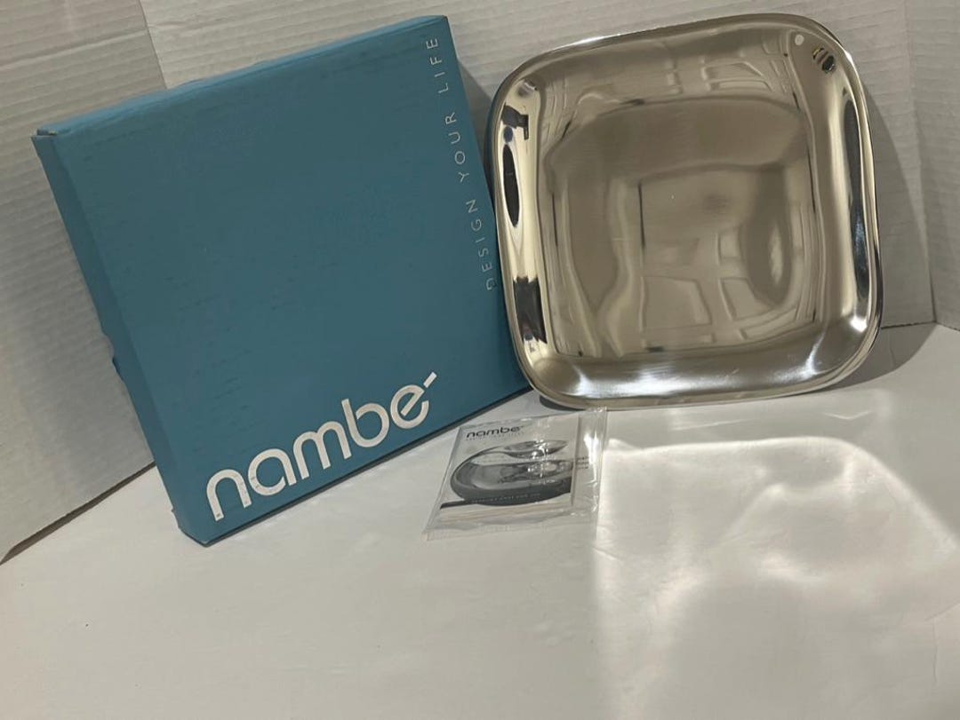 NAMBE' Shiny Silver Square Platter 9 With Box new - Etsy