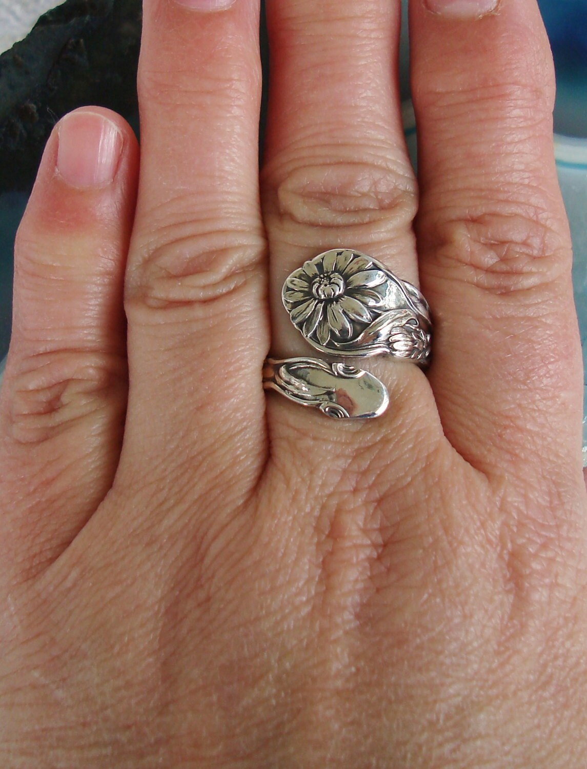 Sunflower Gorham Vintage Sterling Silver Spoon Ring - Etsy