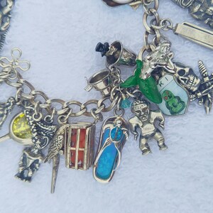 Vintage Antique Happy TIKI 31 Charm Bracelet Sterling Silver Movables ...
