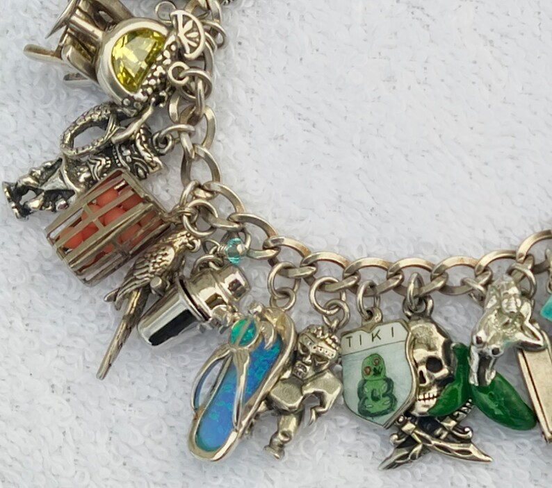 Vintage Antique Happy TIKI 31 Charm Bracelet Sterling Silver - Etsy