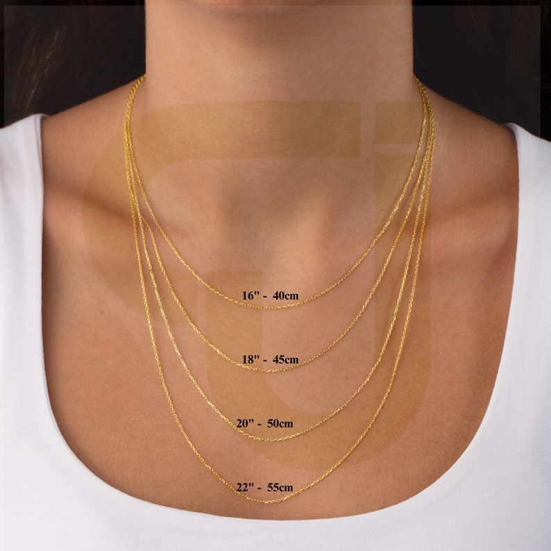 14K Solid Gold Satellite Chain Necklace • Station Chain Necklace for ...