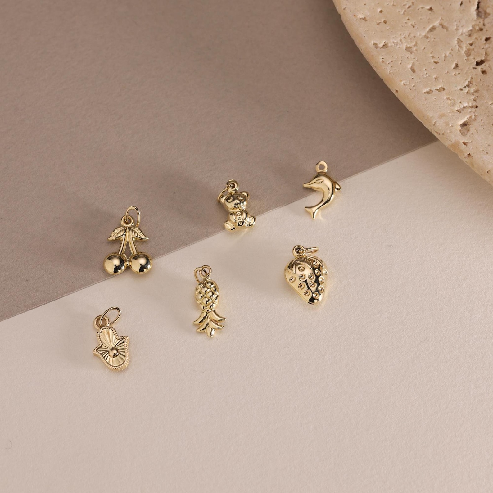 14K Solid Gold Charms for Necklace • Real Gold Jewelry Making Charms ...