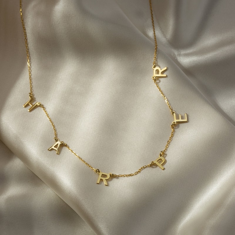 Dangle Letter Necklace - Etsy