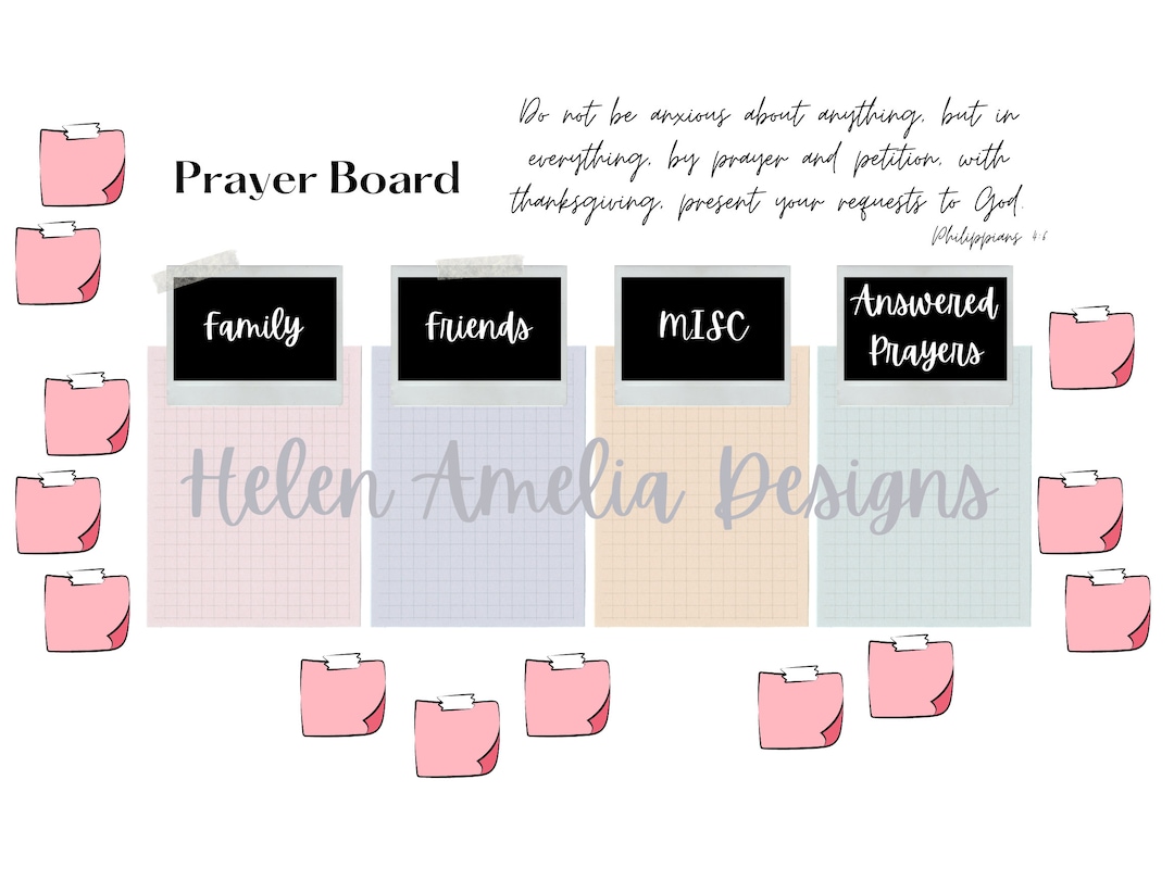 Printable Prayer Board Poster, Prayer Vision Board, Prayer Collage ...