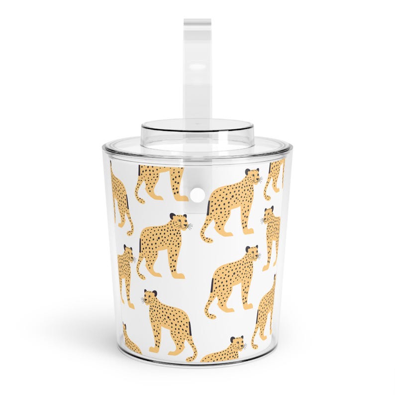 Cheetah Print Ice Bucket, Picnic Accessory, Leopard Ice Bucket With ...