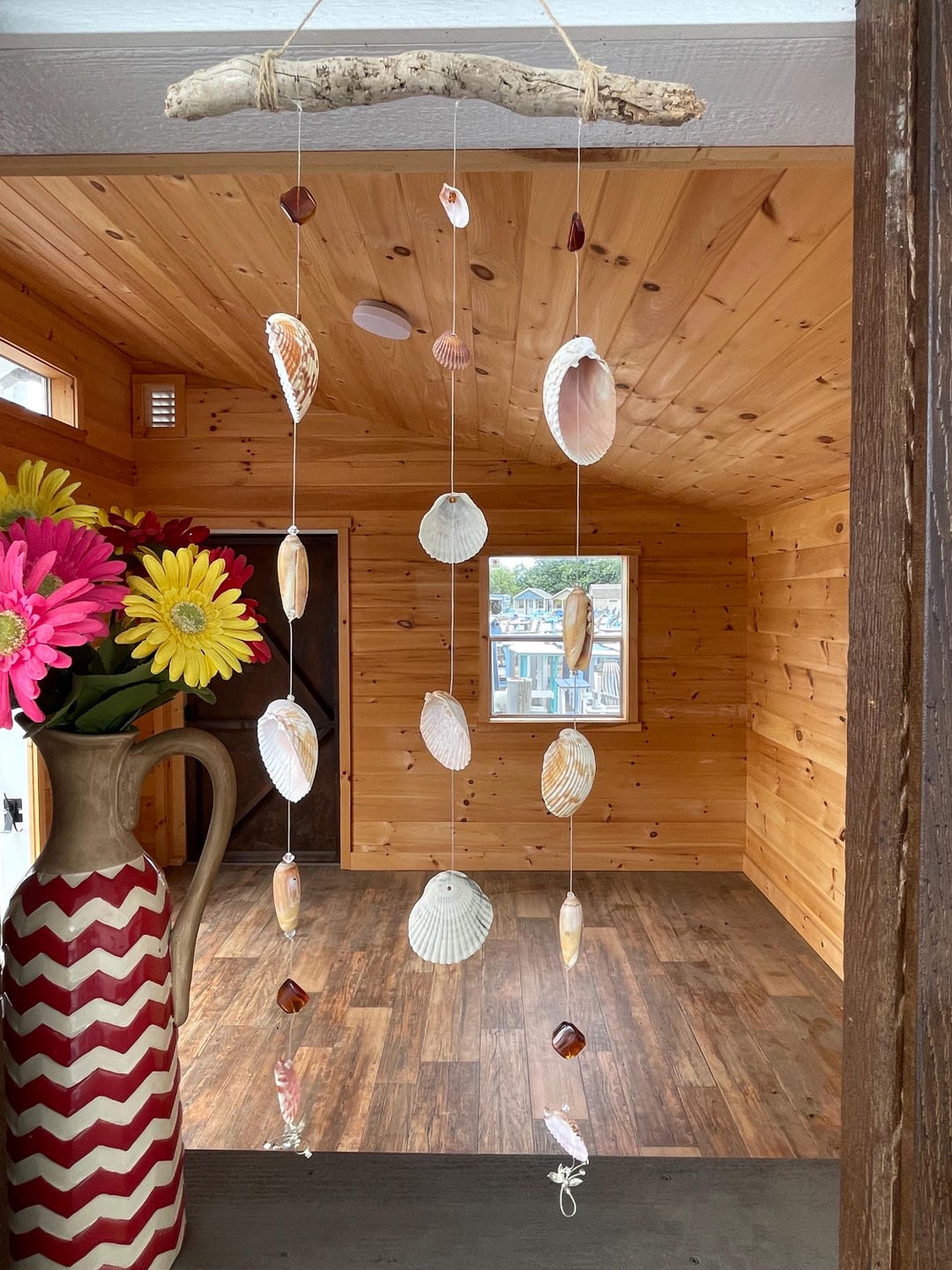 Handmade Sea Shell Wind Chime - Coastal Wall Hanging Garden Decor ...