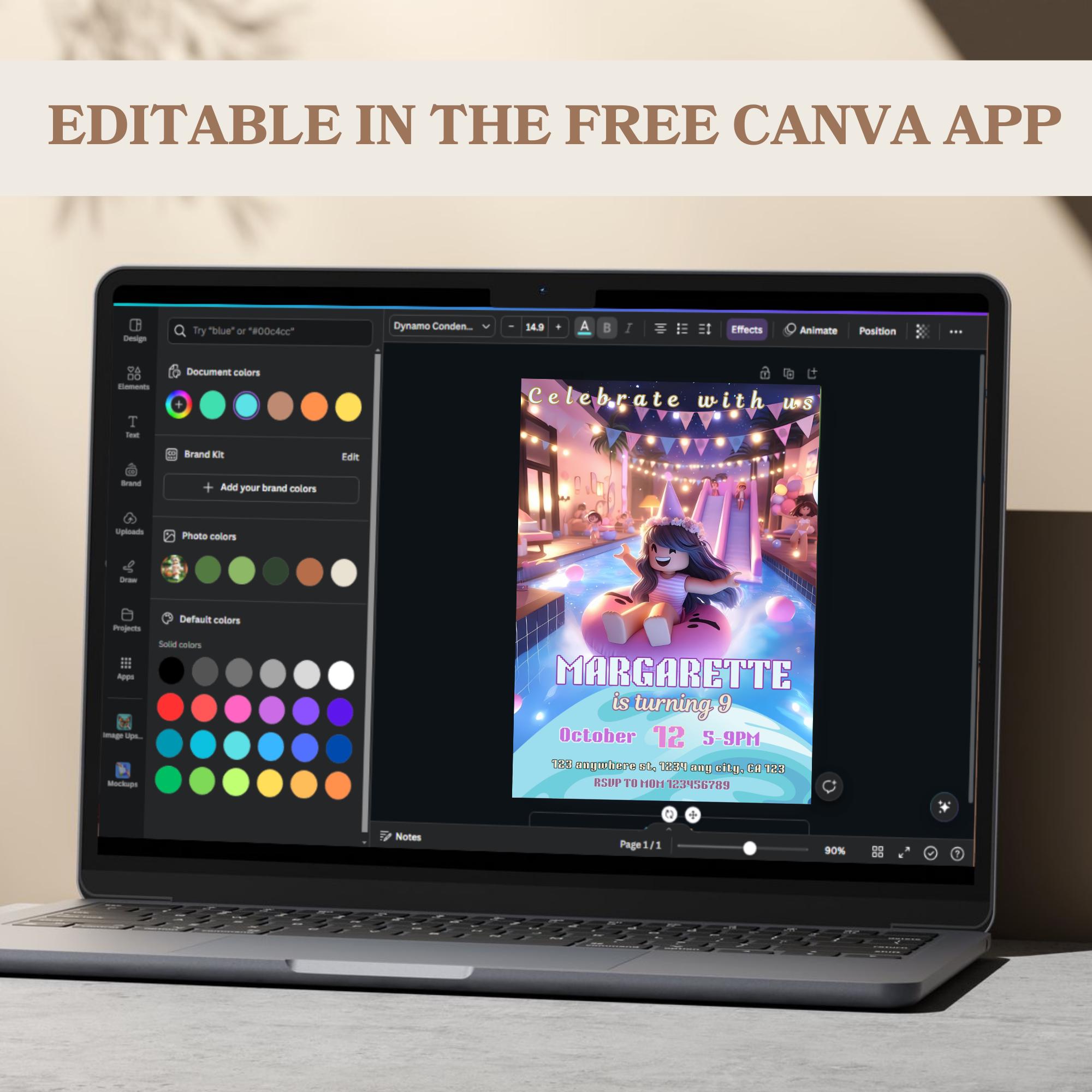 Pool Party Roblox Girl Night Swimming Party Roblox Girl Gamer Girly ...