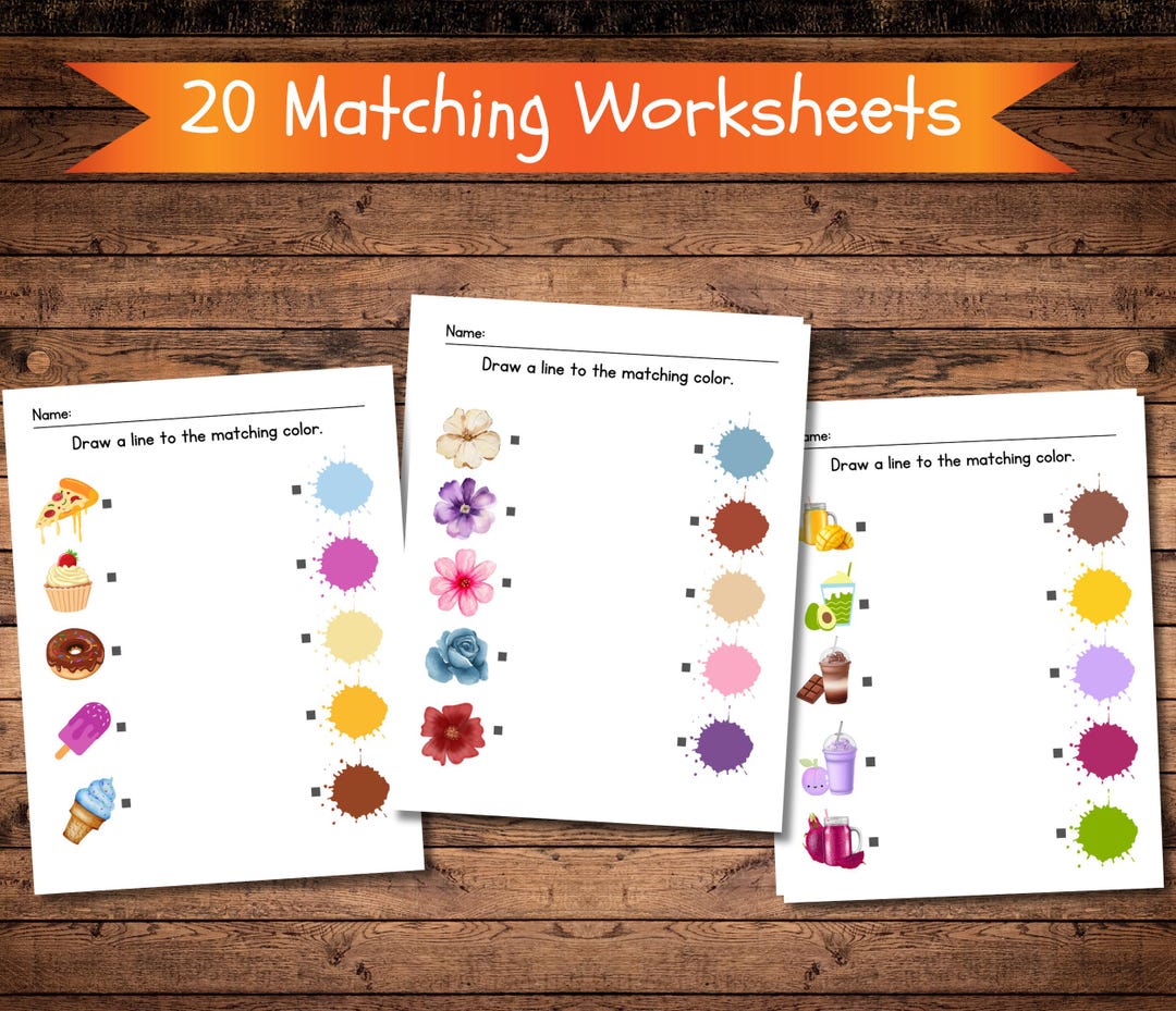 Printable Matching Worksheets, Match the Picture, Kindergarten ...