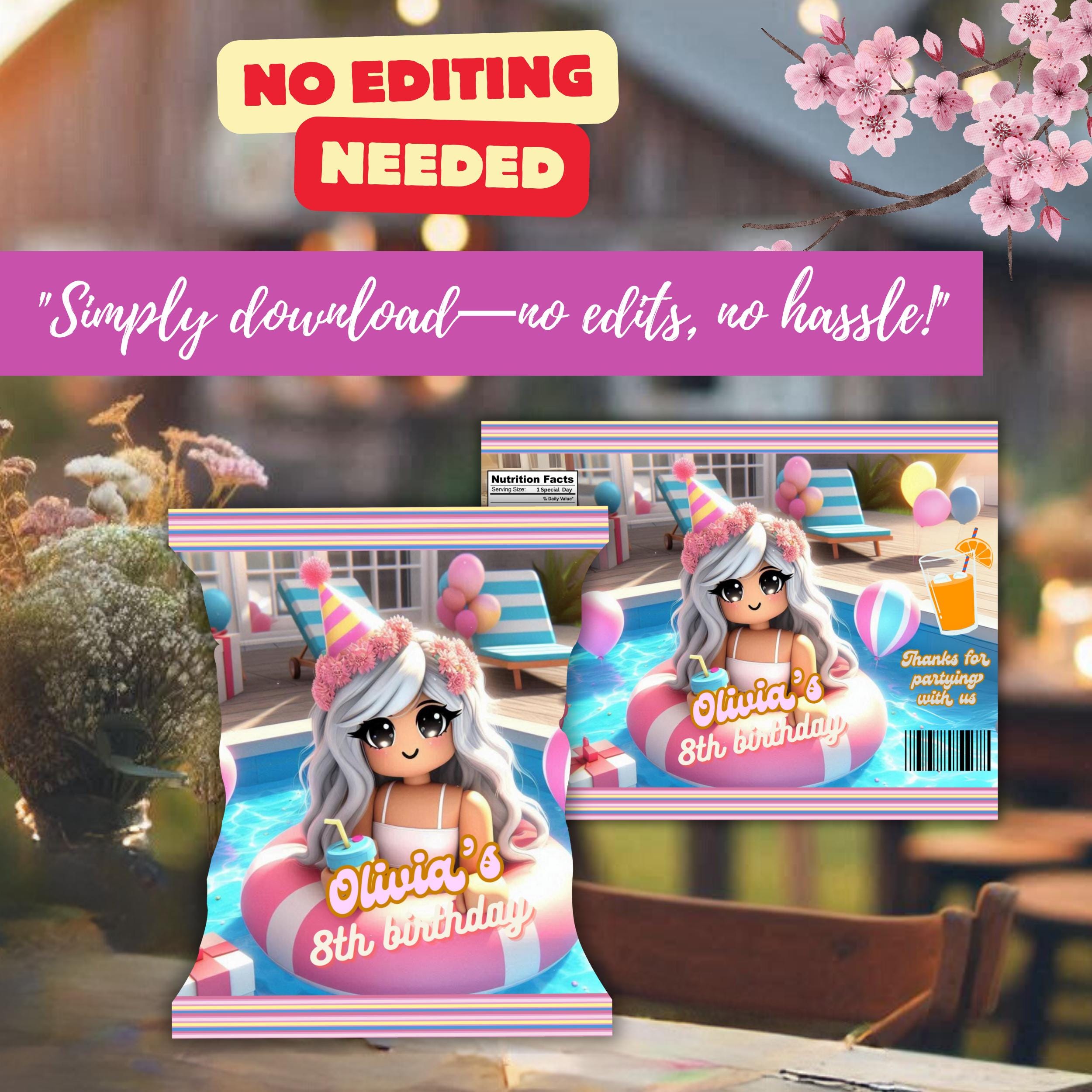 Roblox Chips Bag, Free Customize, Personalized Chipbag, Roblox Pool ...