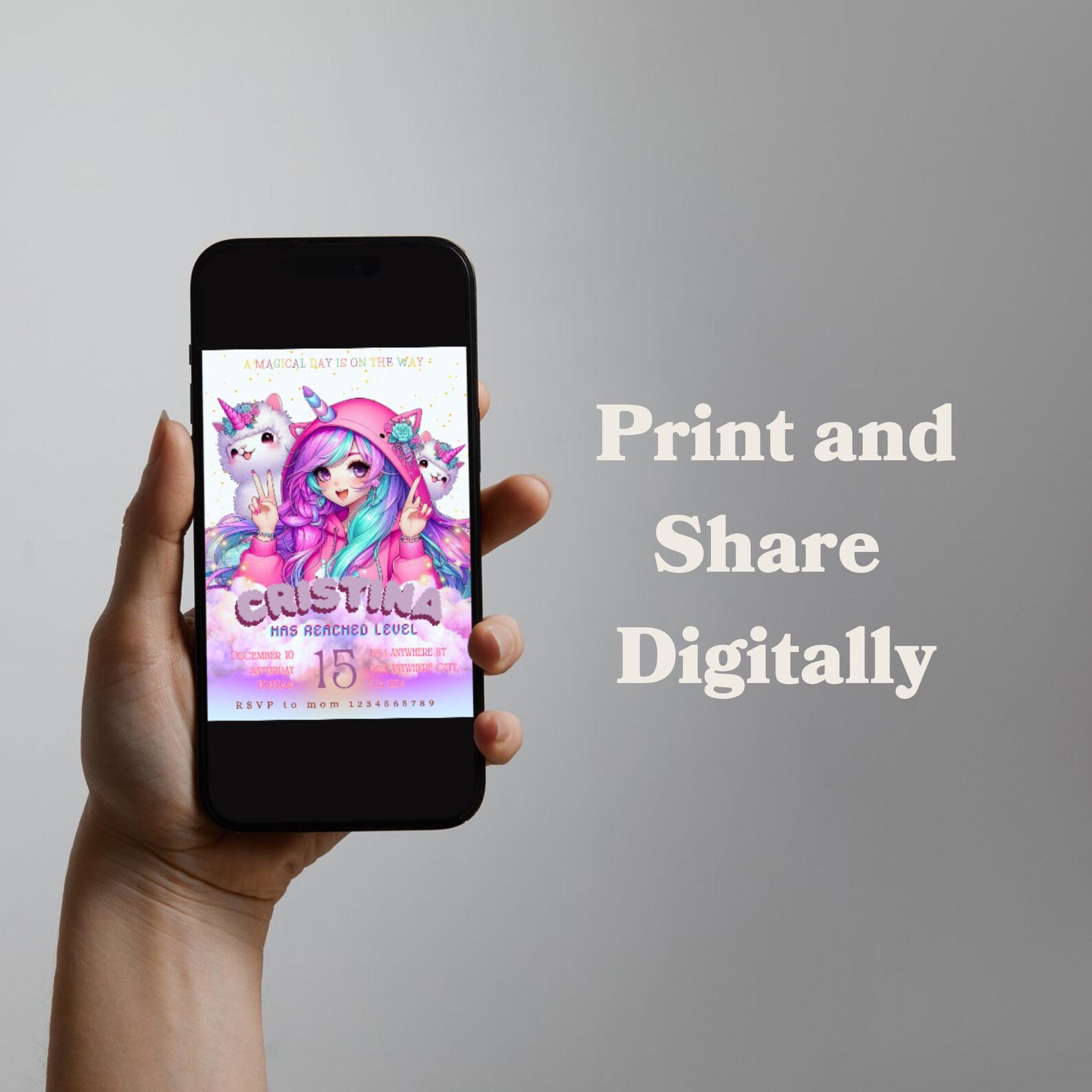 Editable Aphmau Invitation, Aphmau Invites, Aphmau Birthday Invitation ...