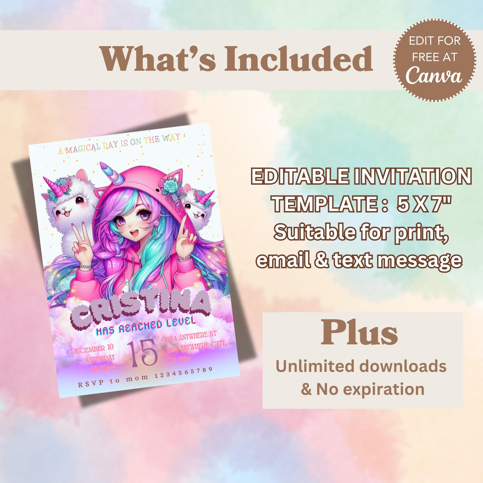 Editable Aphmau Invitation, Aphmau Invites, Aphmau Birthday Invitation ...