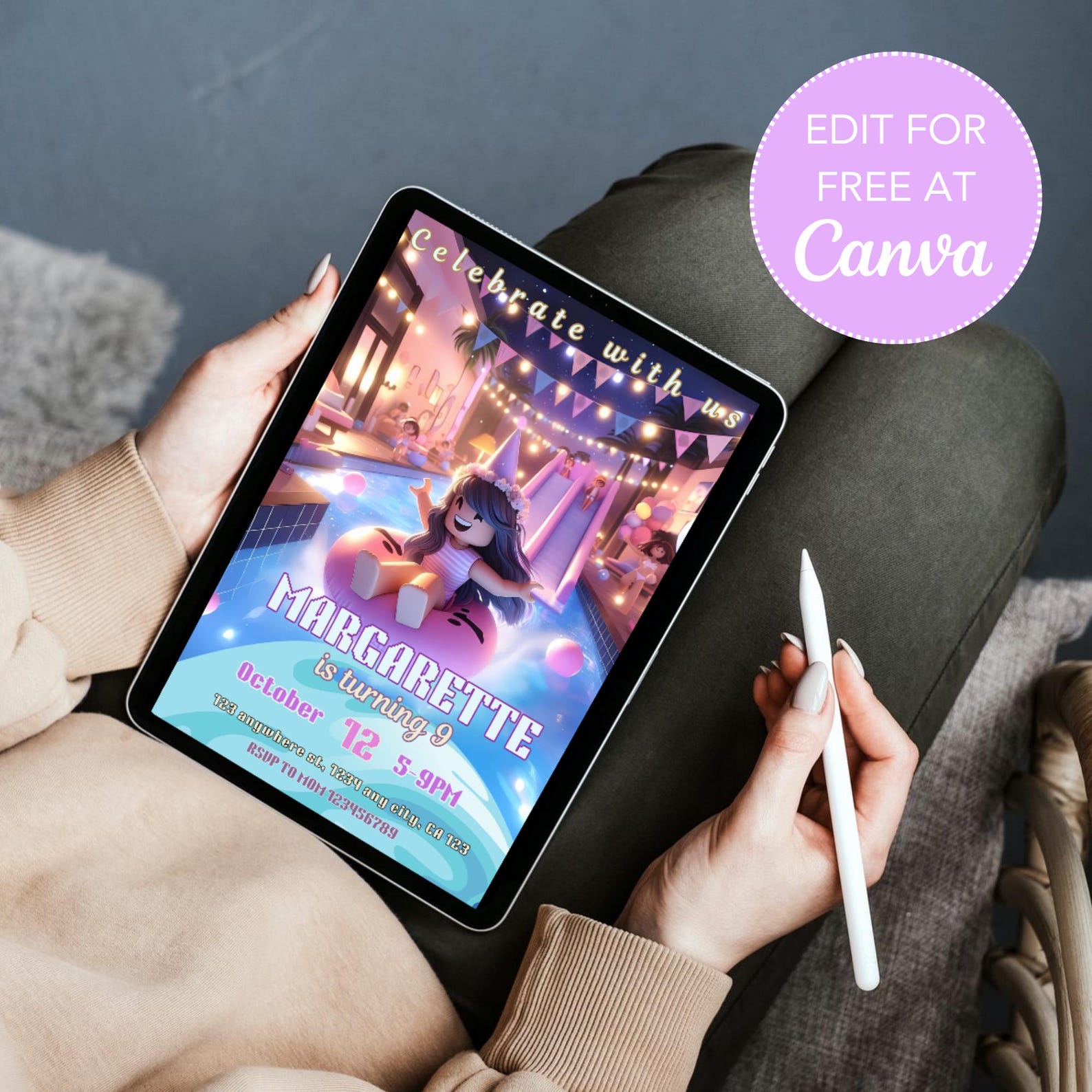 Pool Party Roblox Girl Night Swimming Party Roblox Girl Gamer Girly ...