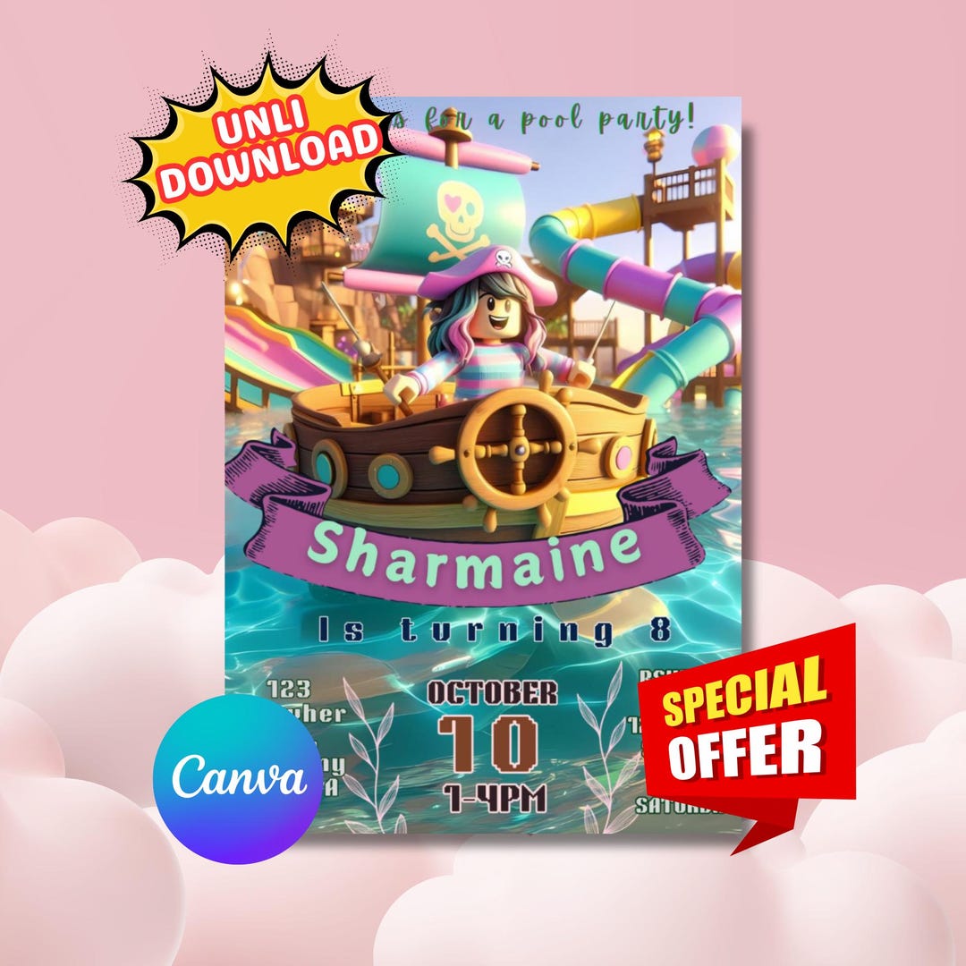 Pastel Themed Pool Party Roblox Gamer Pool Party Roblox Girl Bday ...