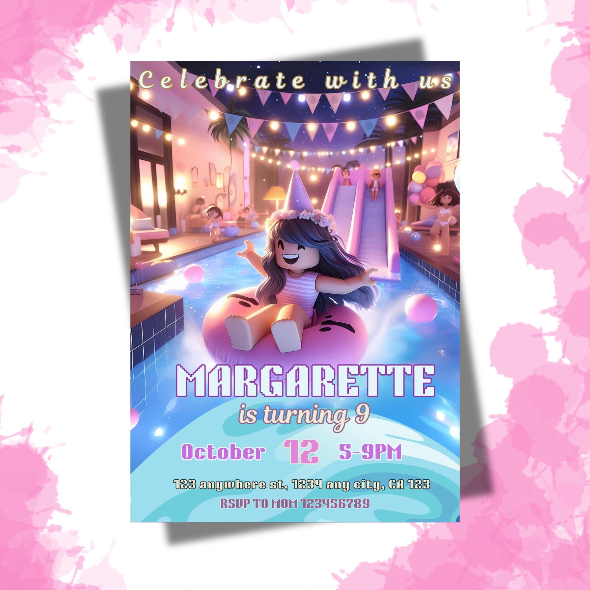 Pool Party Roblox Girl Night Swimming Party Roblox Girl Gamer Girly ...