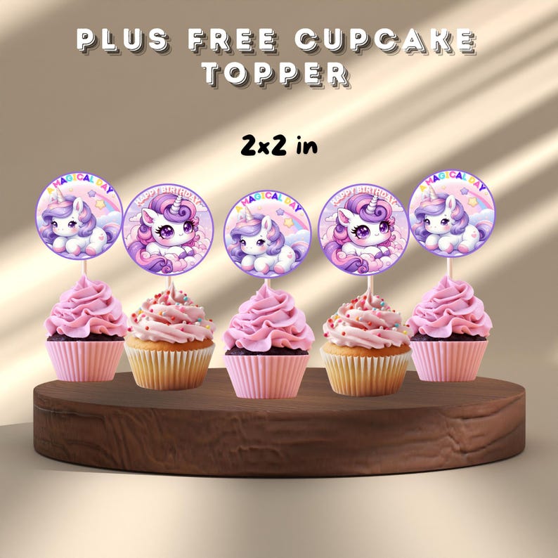 Printable Unicorn Cake Topper, Birthday Cake Topper, Digital Cake ...