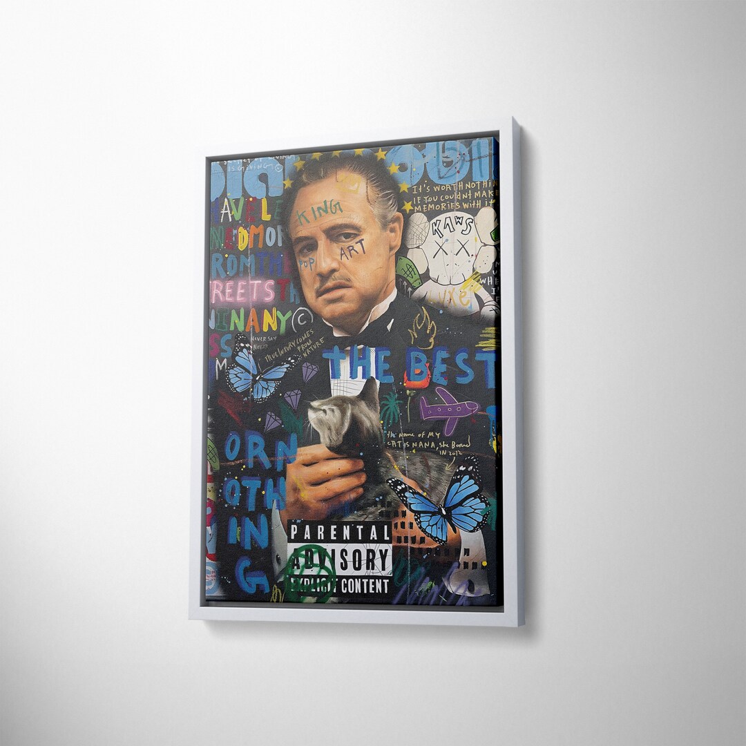 Famous Gangster Al Capone Wall Art, Banksy Style the God Father Canvas ...