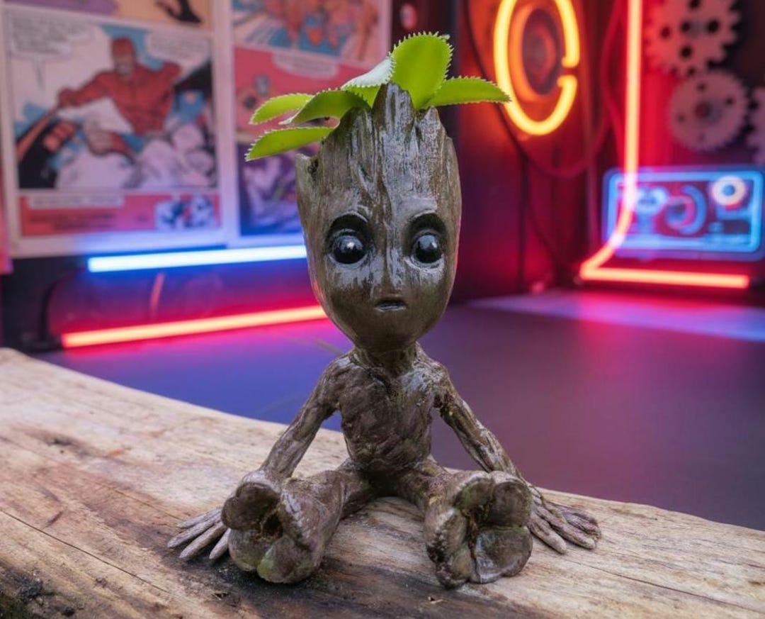 Mini Groot Desk Decor Figurine | Handmade Planter Sculpture | Geek Gift ...