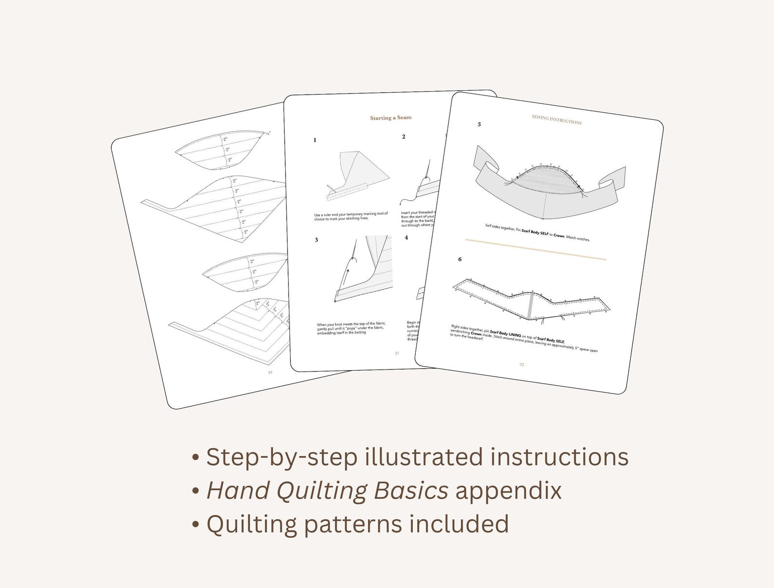 Sculpted Headscarf Sewing Pattern: Quilted Scoodie Hood (PDF Pattern ...