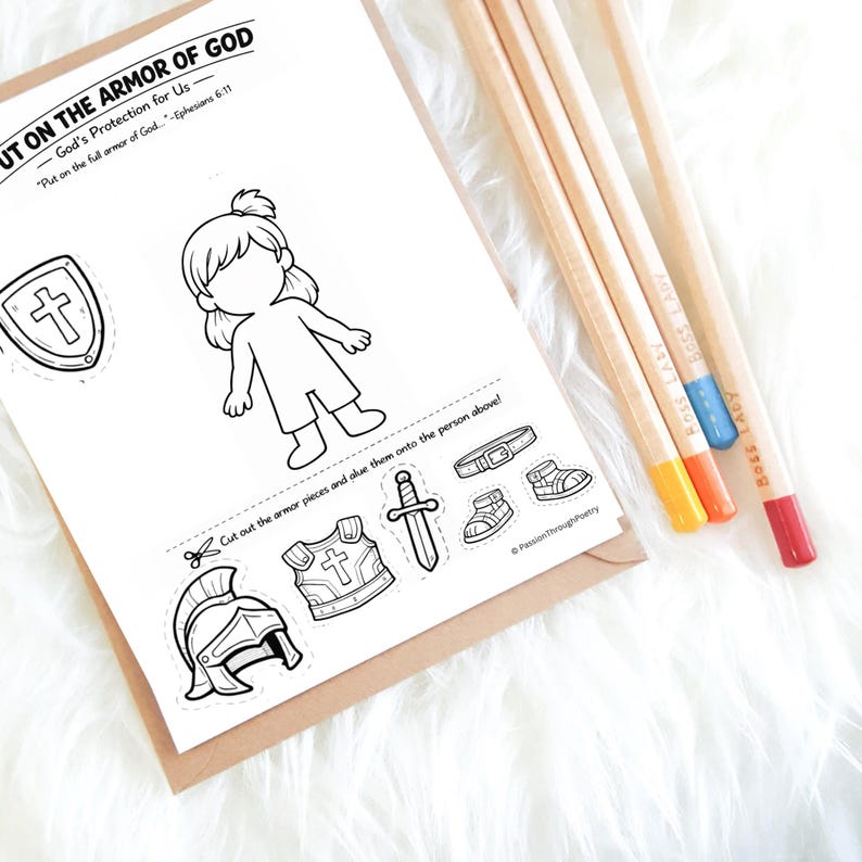 Ephesians 6:10-18 Armor of God Kids Activity Pack Put on the Full Armor ...