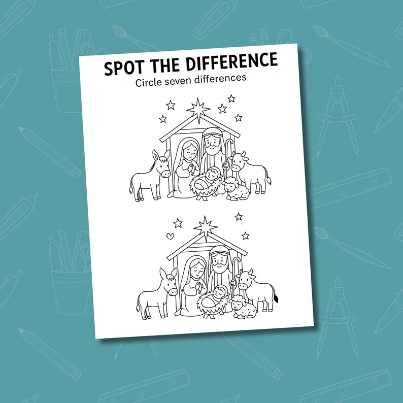 Nativity Spot the Difference Activity, Christian Christmas Resource for ...