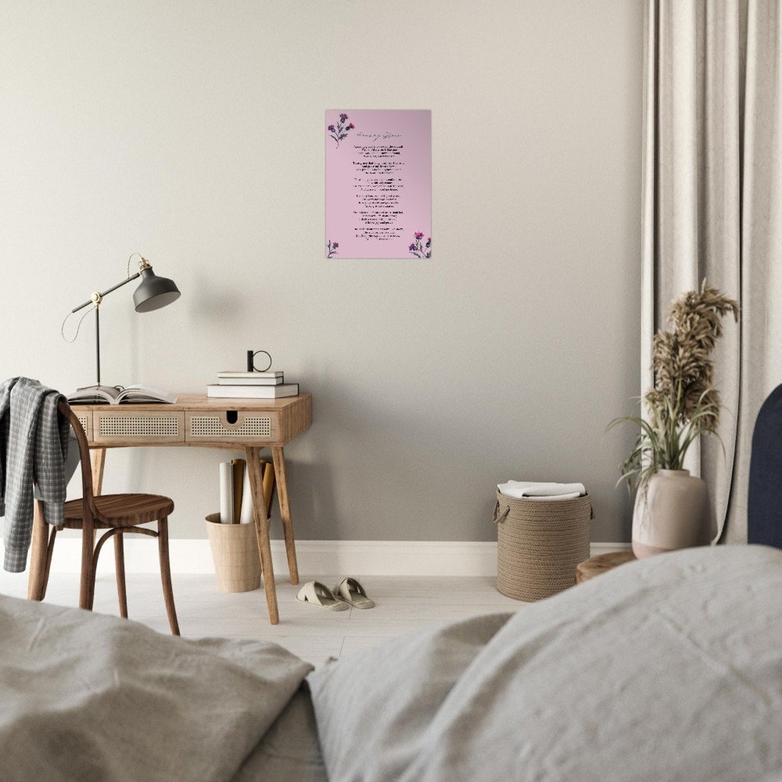 Amazing Grace Full Hymn Dusty Pink Poster With Complete Hymn Christian ...