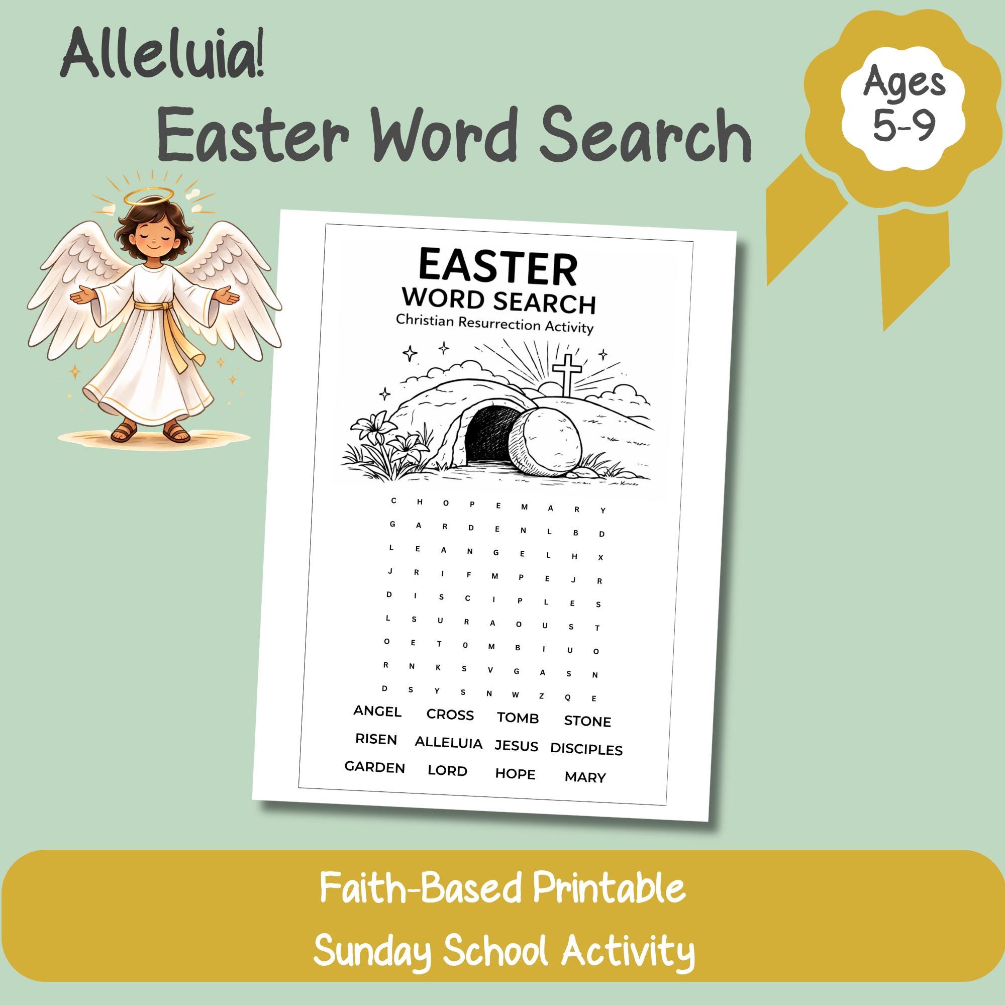 Christian Easter Word Search for Kids Ages 5-9 | Resurrection Printable ...