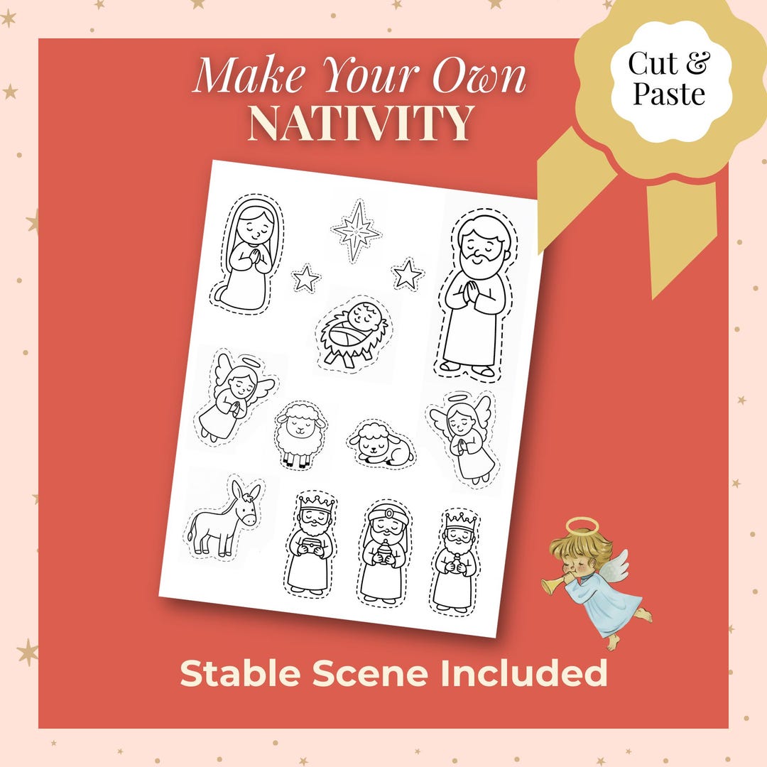Nativity Cut & Paste Activity for Kids | Make Your Own Nativity Craft ...