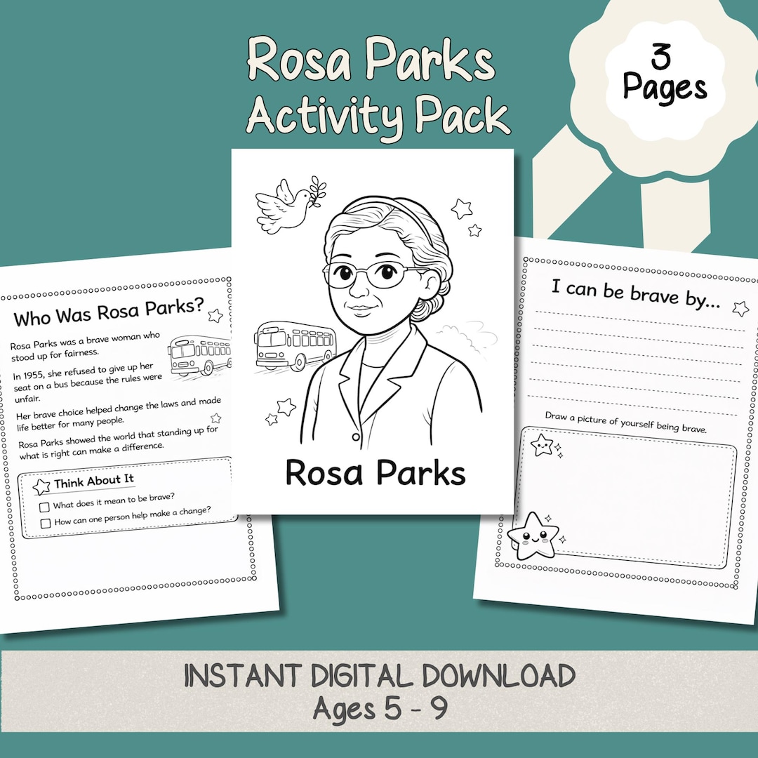 Rosa Parks Activity Pack Black History Month Printable Classroom ...
