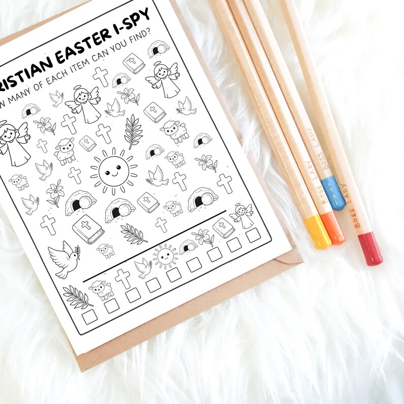 Christian Easter Activity Sheet I-spy Printable for Kids Sunday School ...