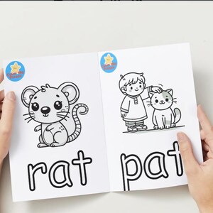 Rhyming Words Coloring Book – AT CVC Words Printable Rhyming Worksheets ...