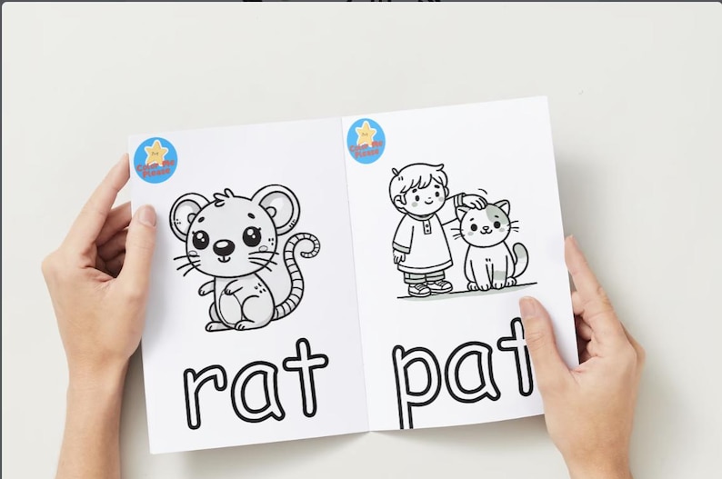 Rhyming Words Coloring Book – AT CVC Words Printable Rhyming Worksheets ...