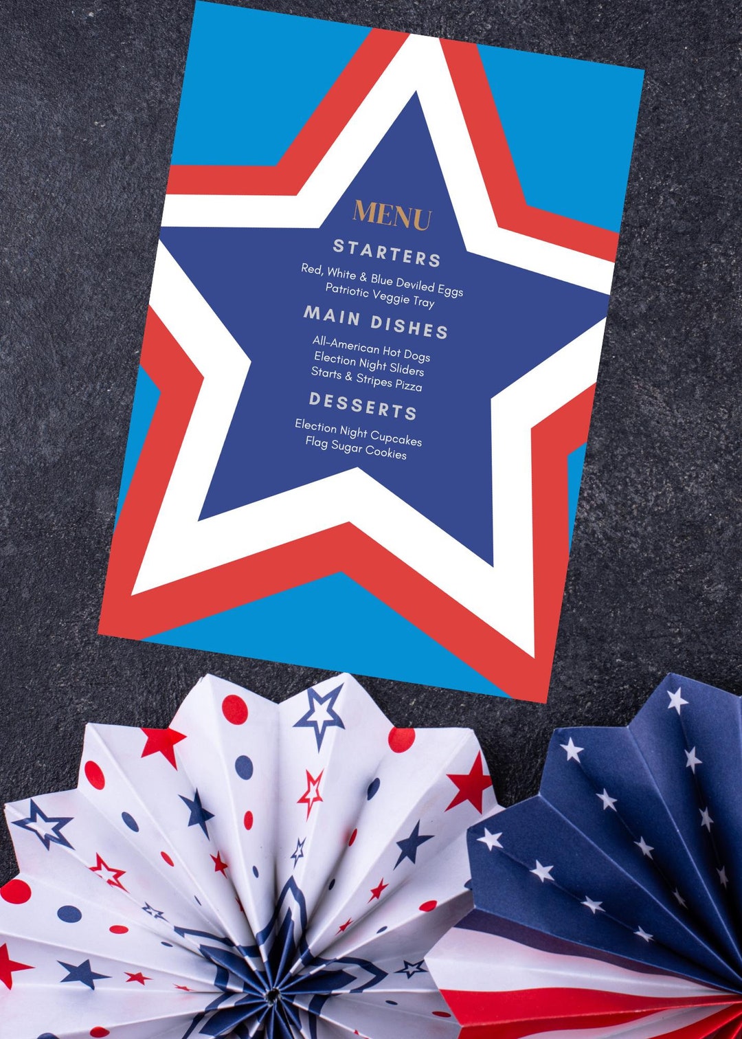 US Election Viewing Party Menu Customizable Digital Template Printable ...