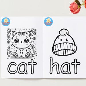Rhyming Words Coloring Book – AT CVC Words Printable Rhyming Worksheets ...