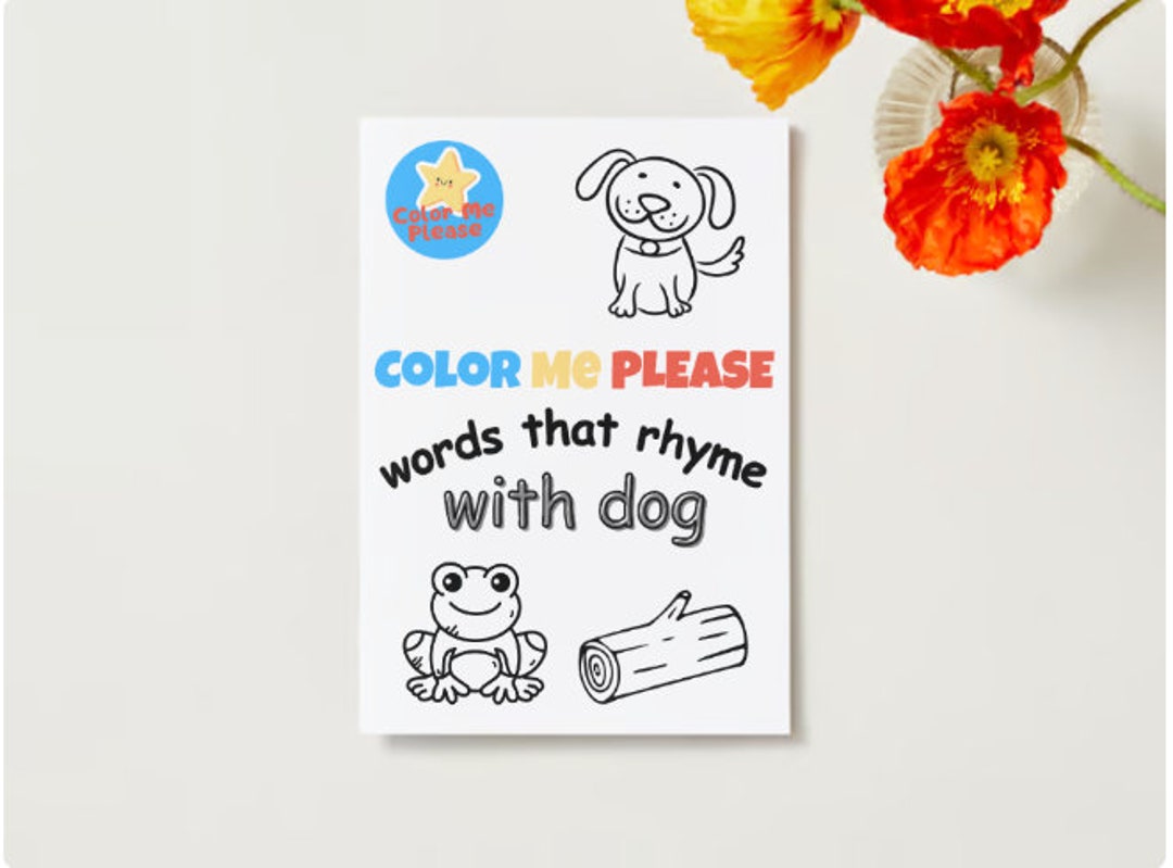 Educational Printable Booklet for Preschoolers Color Me Please: Rhymes ...