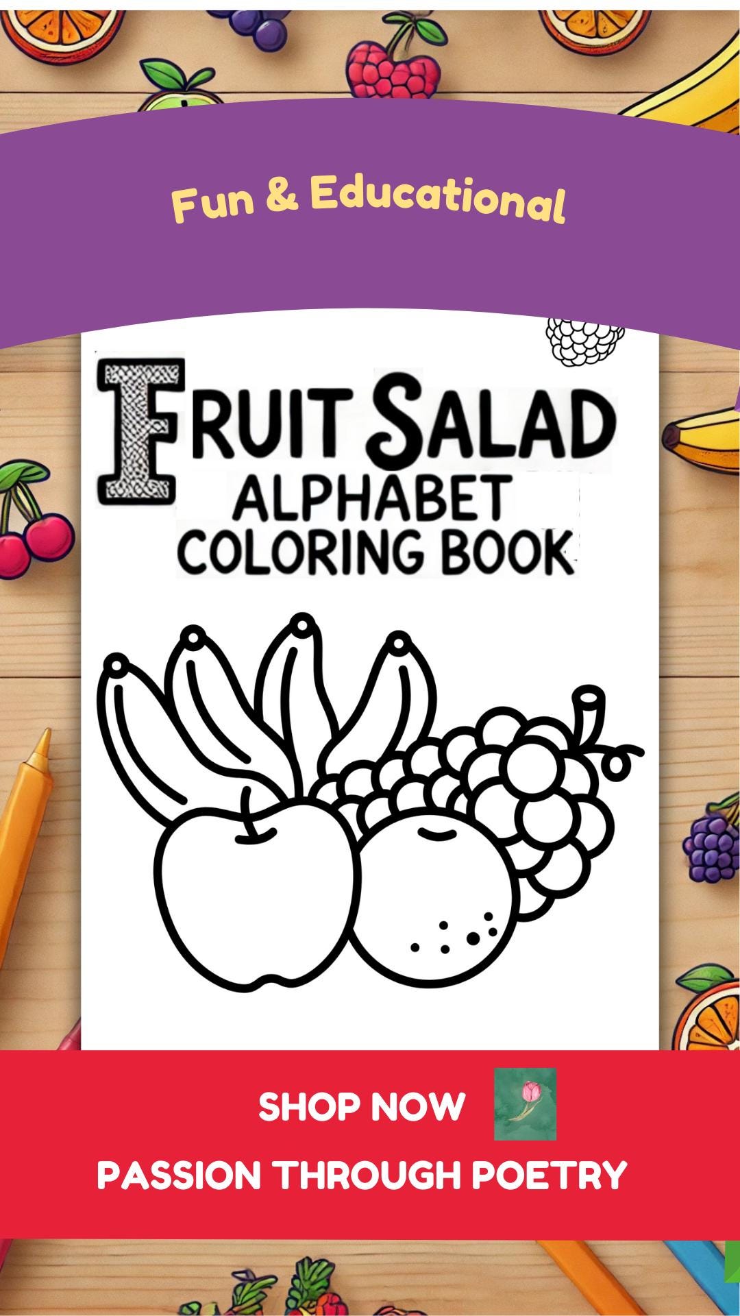 Fruit Alphabet Coloring Book: A-Z Learning Activity (PDF Download) - Etsy