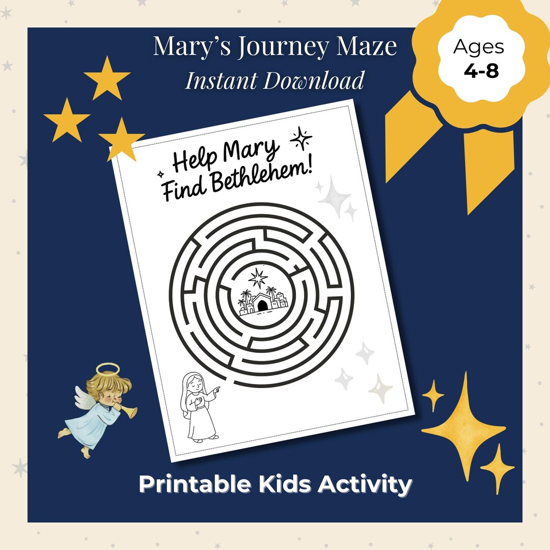 Mary’s Journey Maze • Help Mary Find Bethlehem • Nativity Maze ...