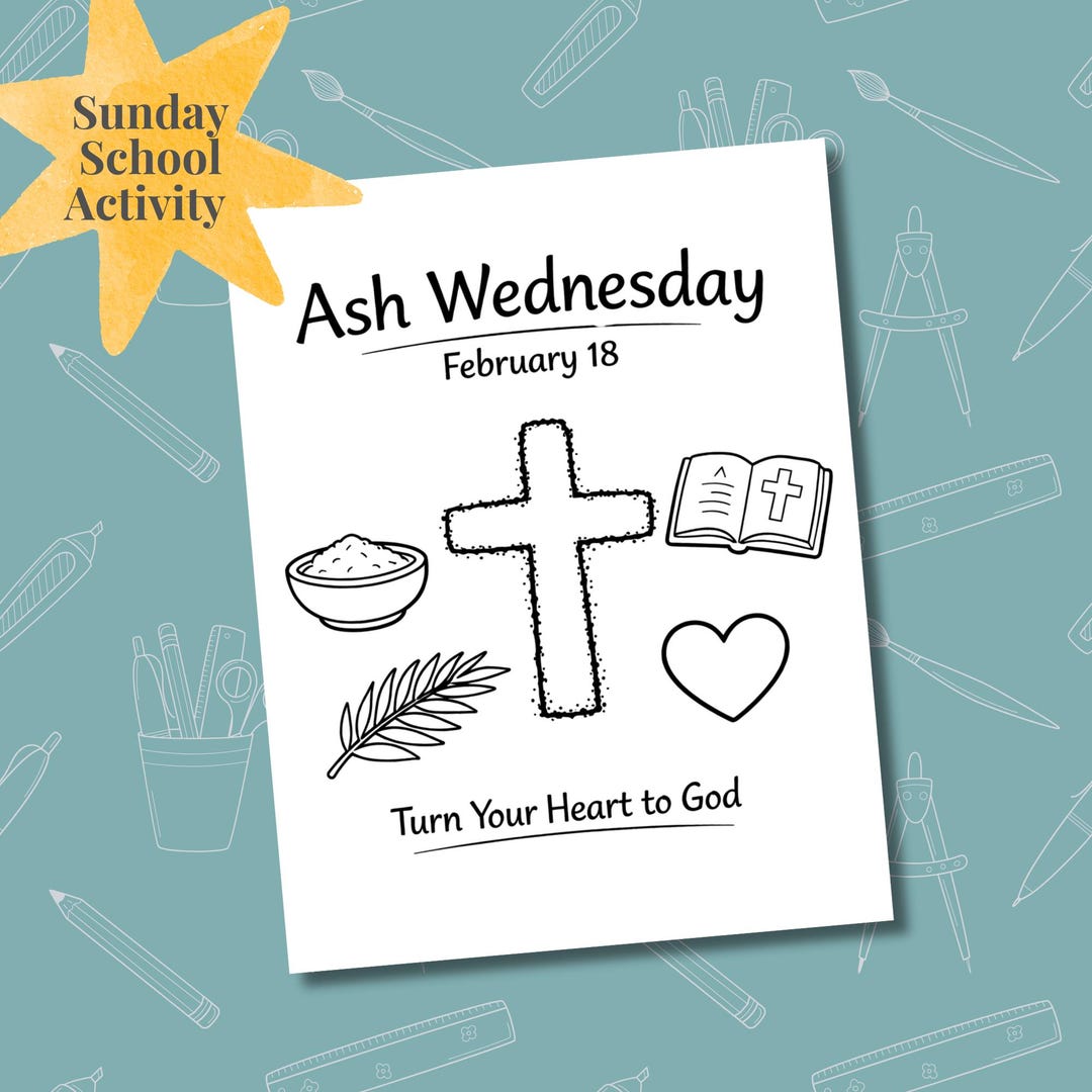 Ash Wednesday Coloring Page for Kids | Lent Christian Printable ...