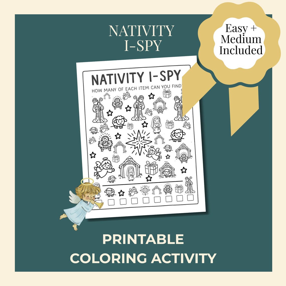 I Spy Christian Printable • Christmas Activity Sheets for Kids ...