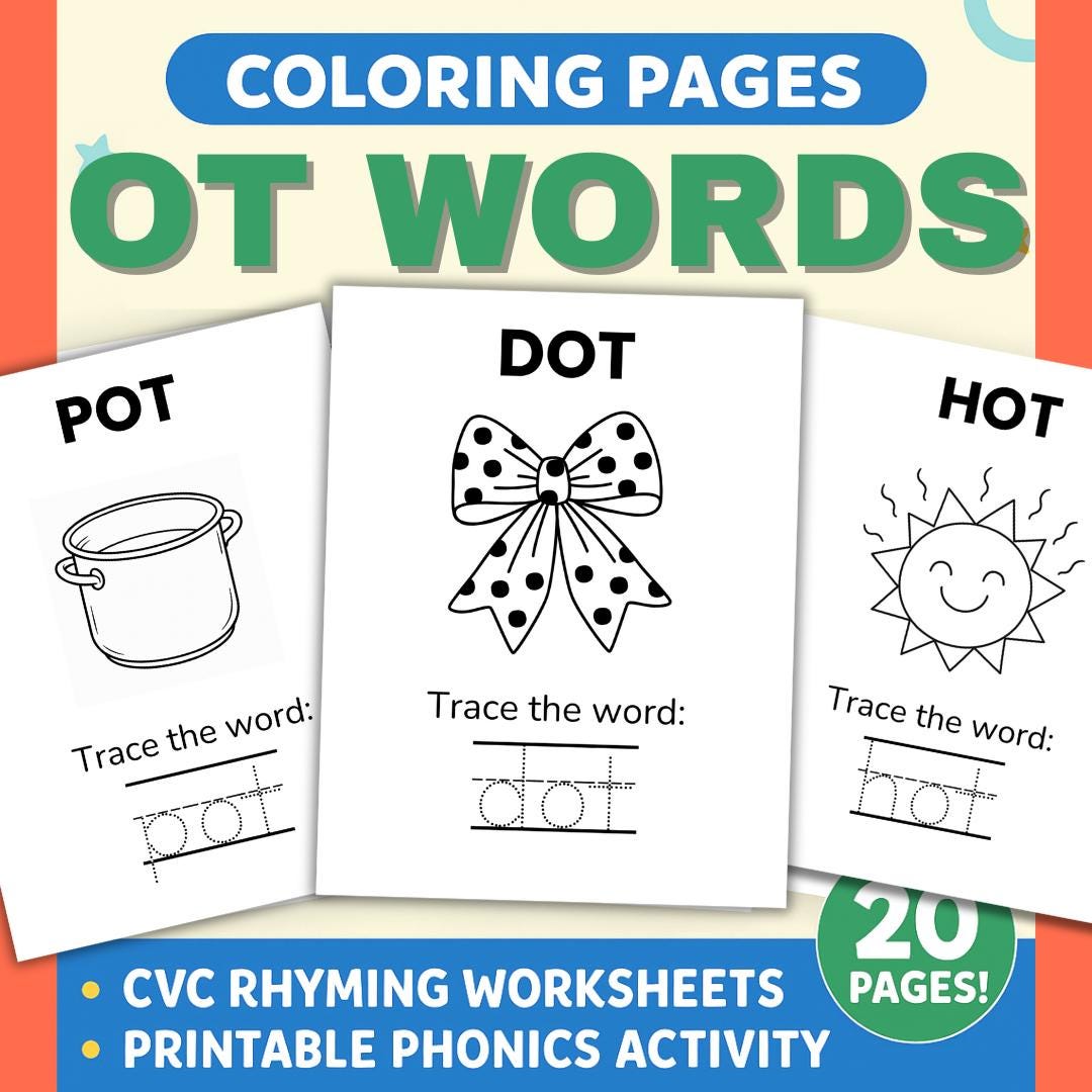 OT Words CVC Worksheets | Learn to Read Short O Words | Phonics ...