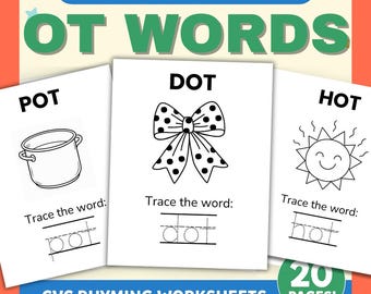 OT Words CVC Worksheets | Learn to Read Short O Words | Phonics ...
