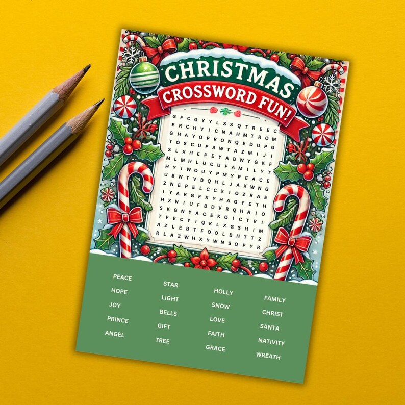 Christmas Word Search Puzzle Printable Fun Holiday Activity for Kids ...