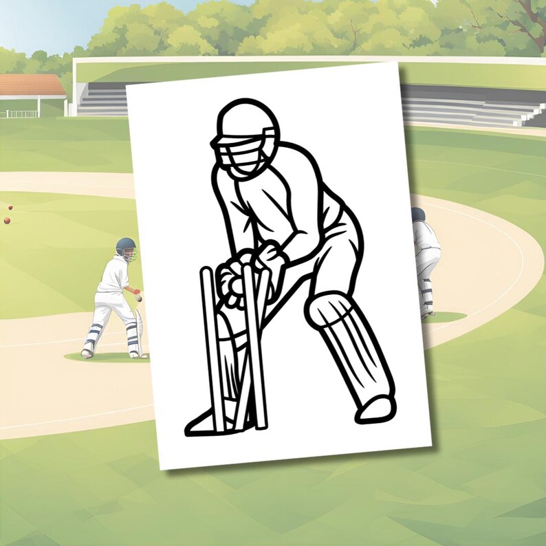 Cricket Colouring Book for Kids - 36 Pages With Flags & Guides - Fun ...