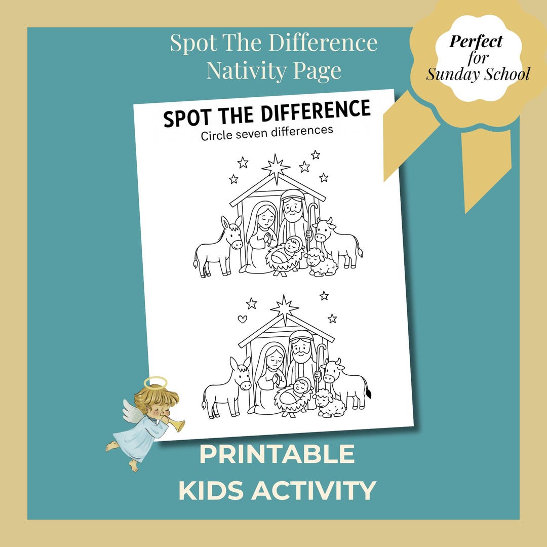 Nativity Spot the Difference Activity, Christian Christmas Resource for ...