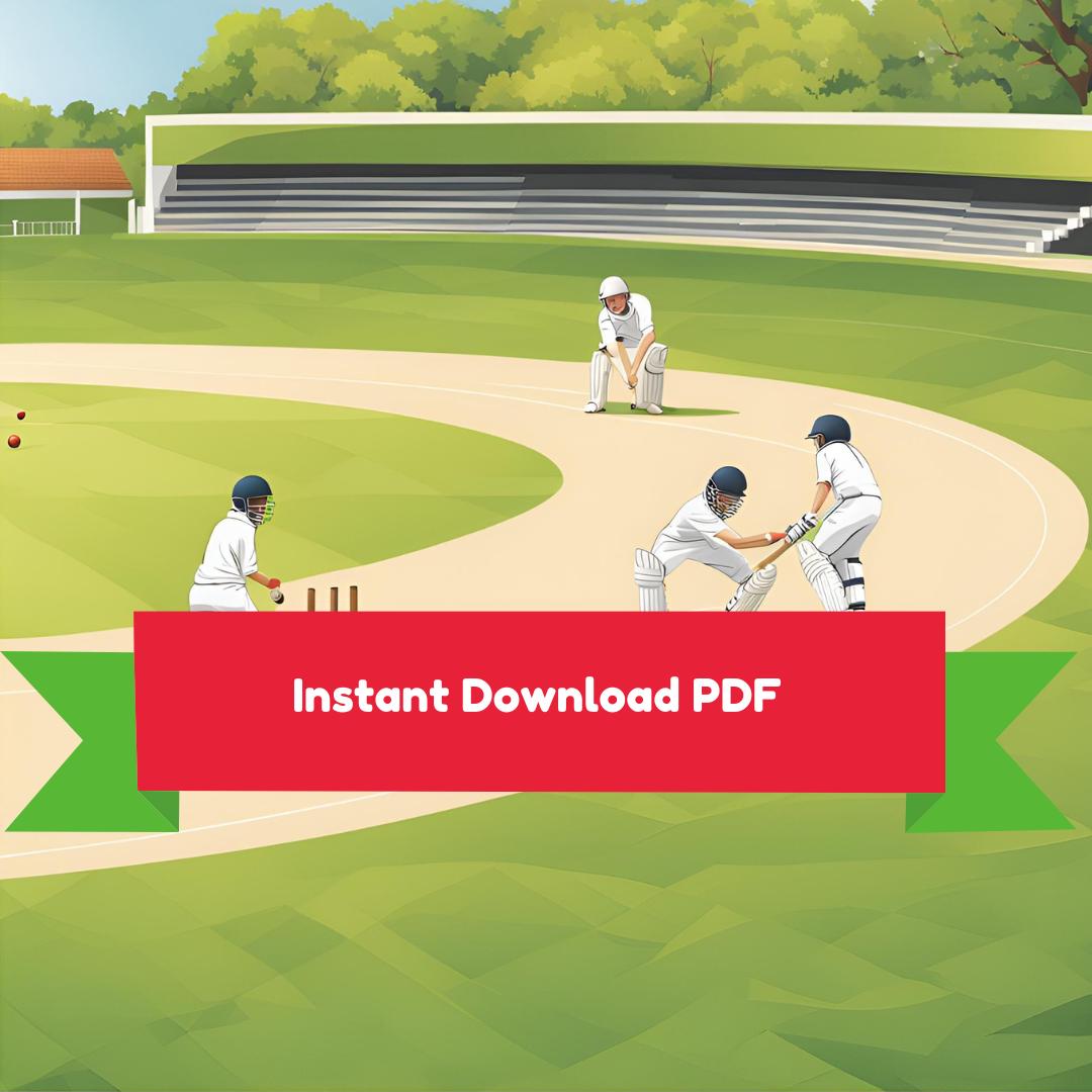 Cricket Colouring Book for Kids - 36 Pages With Flags & Guides - Fun ...