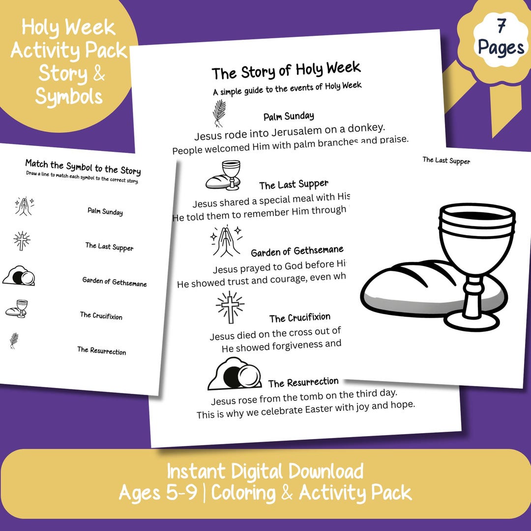 Holy Week Activities for Kids Printable Easter Story Worksheet ...