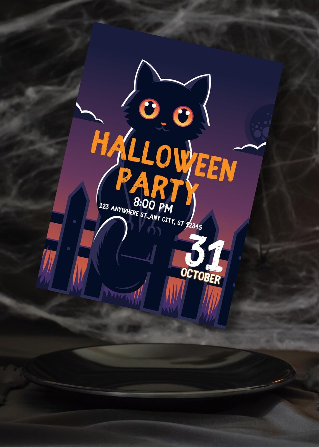 Canva Editable Template for Halloween Party Invite, Spooky Fun ...