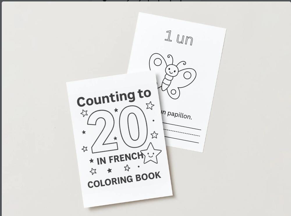 French Numbers Coloring Book – Count to 20 Activity Pages for Kids ...